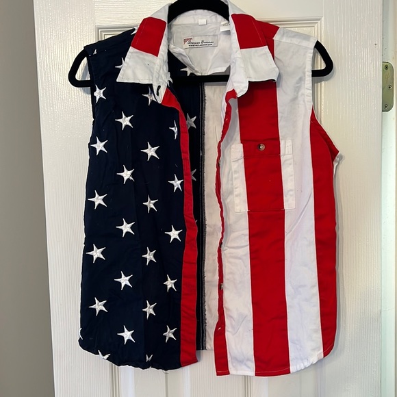 Tops | Vintage American Flag Vest | Poshmark